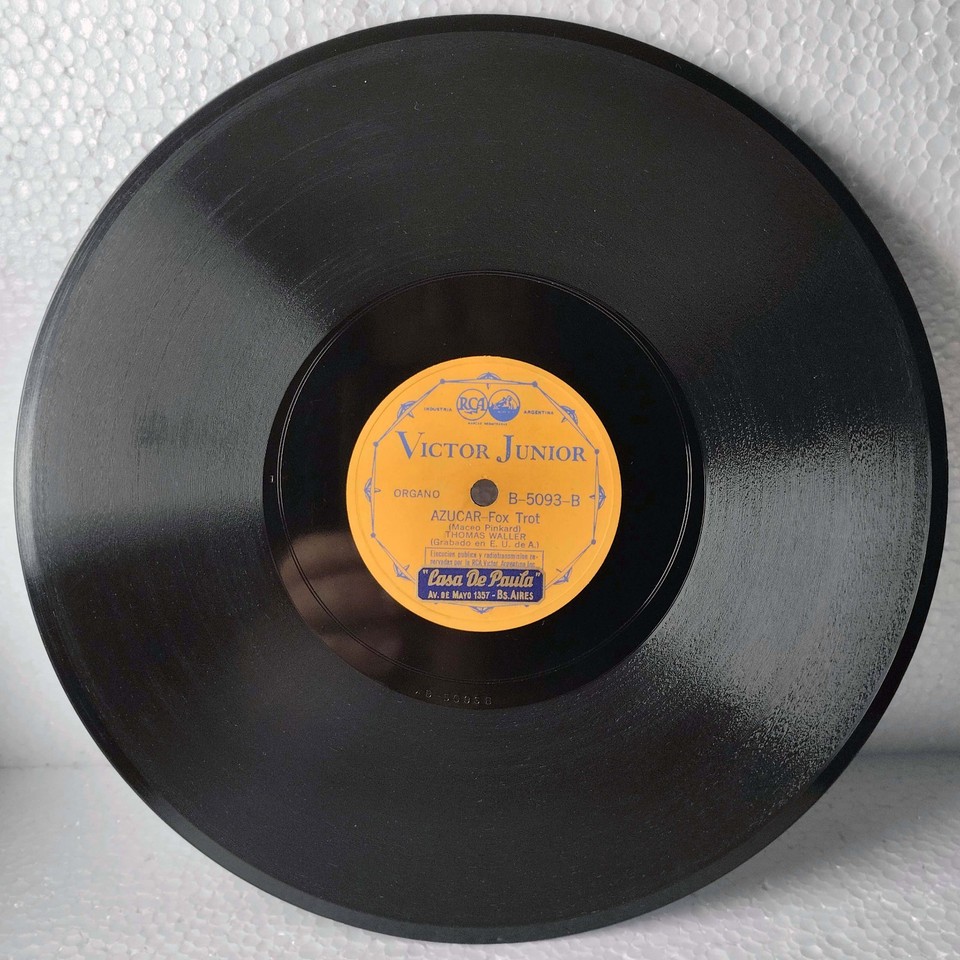 THOMAS WALLER Victor Junior B-5093 JAZZ ORGAN SOLOS 78 RPM 1933 Sugar ...