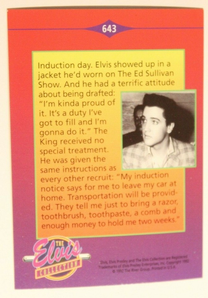 Elvis Presley The Elvis Collection Trading Card #643 Young Elvis | eBay