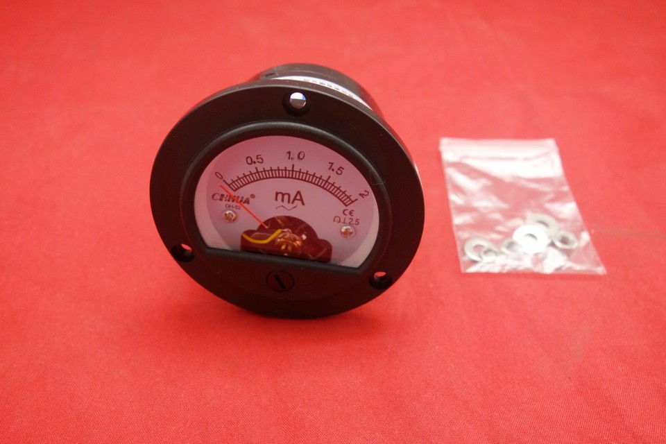 1pc AC 0-2MA Round Analog Ammeter Panel AMP Current Meter Dia. 66.4mm ...