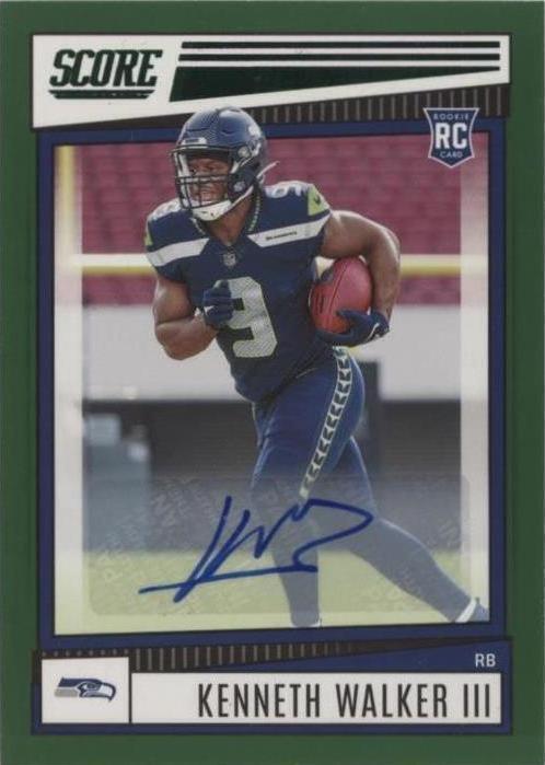 2022 Score - Rookies Kenneth Walker III #329 Green Signatures (AU, RC ...