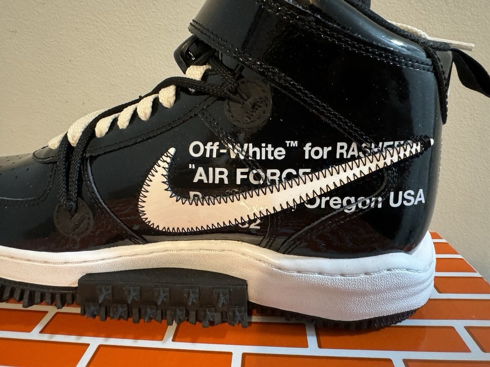 Size 10- Nike Off-White x Air Force 1 SP Leather Mid Sheed | eBay