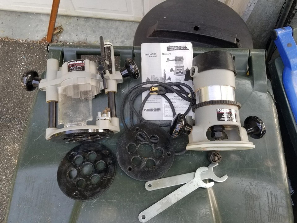 Porter Cable 690 6931 6911 Heavy Duty Router w/ Case & Bases & 42690 ...