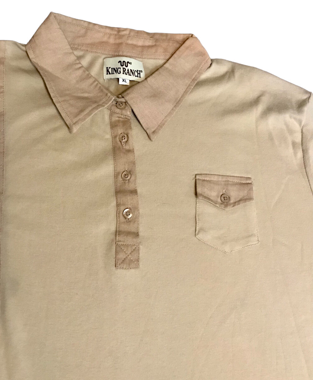 King Ranch Women’s Shooting Shirt Size XL Polo Khaki Tan Quilted Patch ...