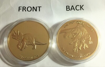 2014 1 OZ TRICERATOPS COIN "The Dinosaur Collection" Finished in 999 ...