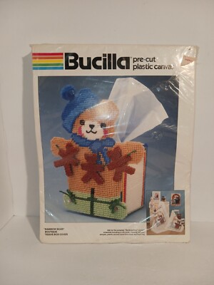 Bucilla Pre-Cut Plastic Canvas -- Rainbow Bear Boutique Tissue Box ...