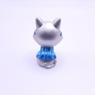 Metallic Super Kitty Cat Mini Figure Vinyl PVC 1.25" Silver Blue ...