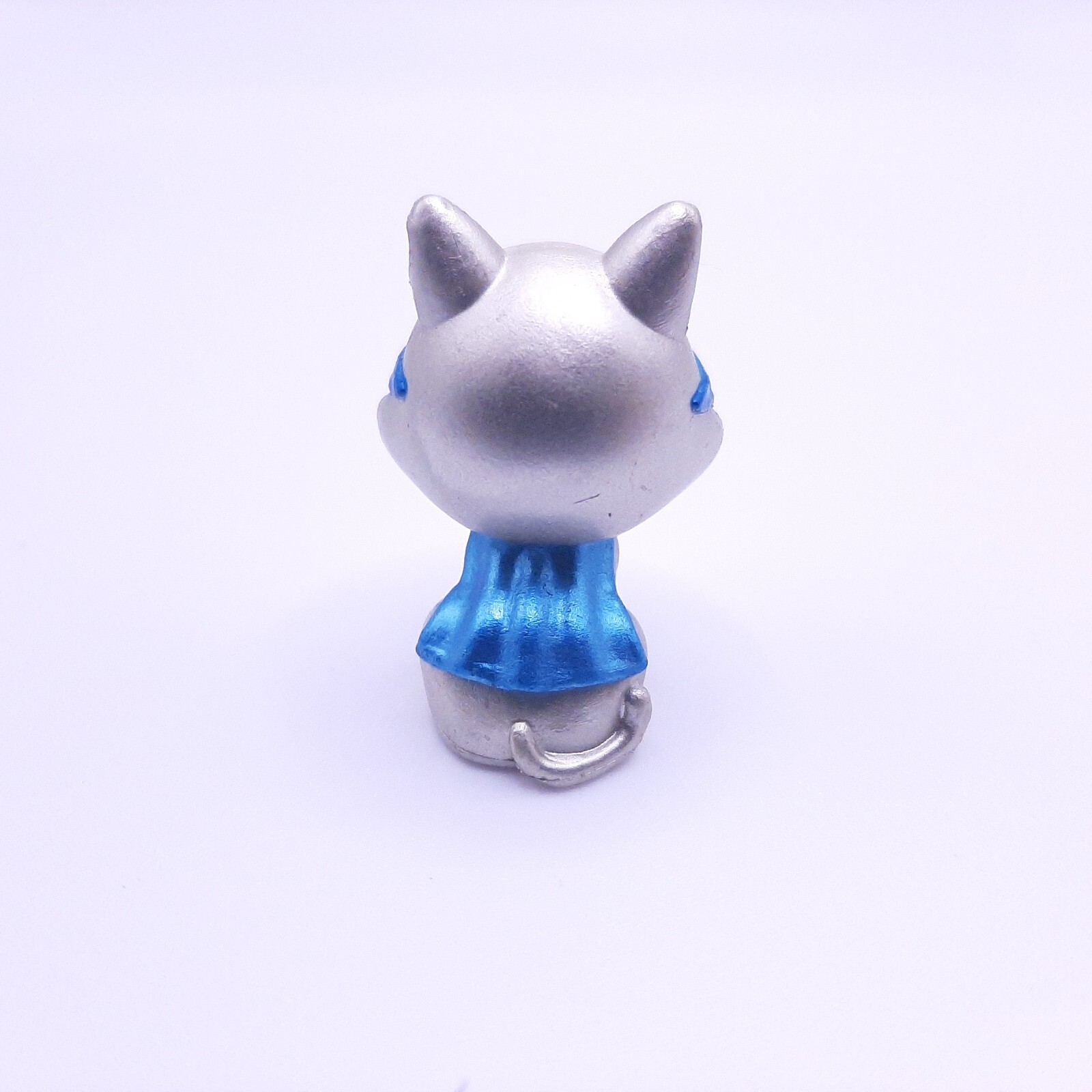 Metallic Super Kitty Cat Mini Figure Vinyl PVC 1.25" Silver Blue ...