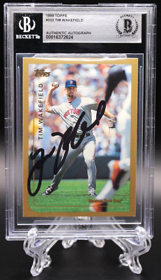TIM WAKEFIELD RED SOX SIGNED 1999 TOPPS #333 CARD AUTO BGS BECKETT ...