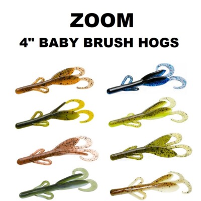 Zoom Soft Baits - 4" Baby Brush Hog Creatures - Choose Colors - 12 Per ...
