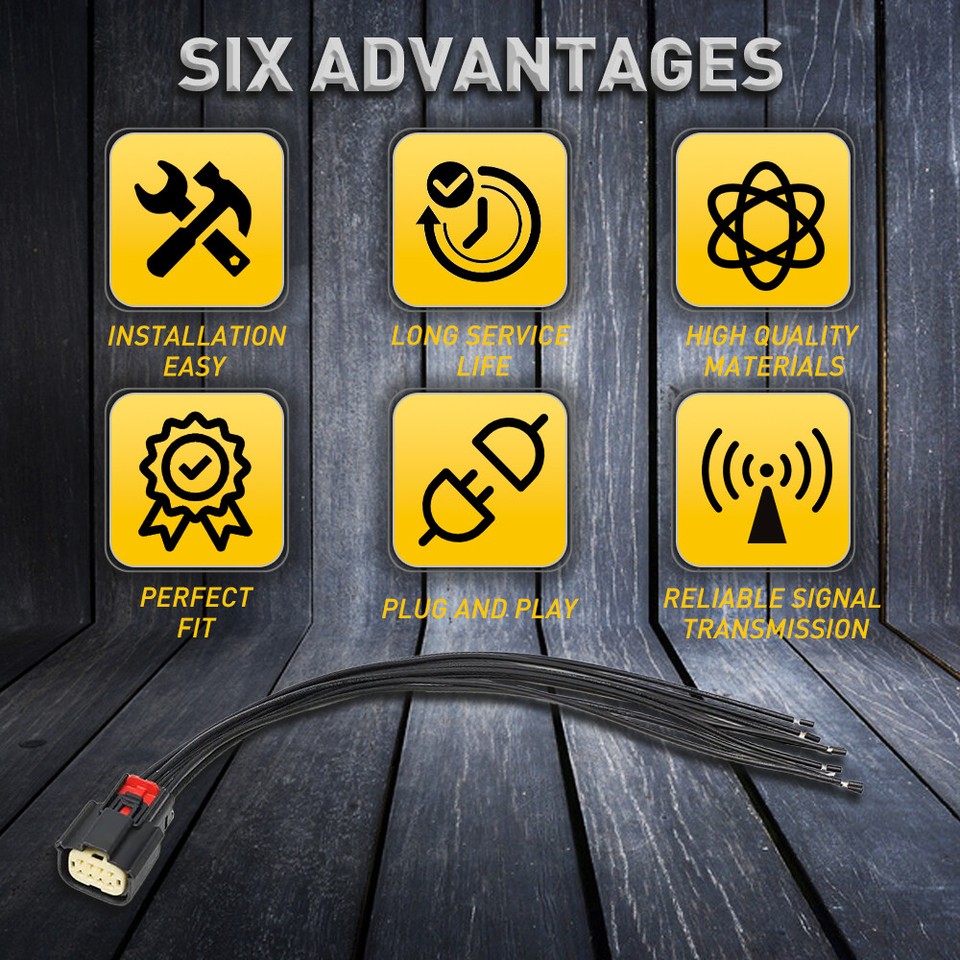 2016-2018 Chevrolet Silverado Headlight Connector Pigtail Plug For 6 ...