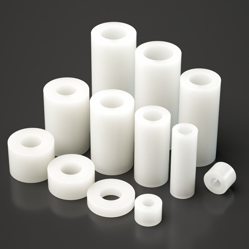 White Nylon ABS Spacer Standoff Non-Threaded Washer Round Column M3 M4 ...