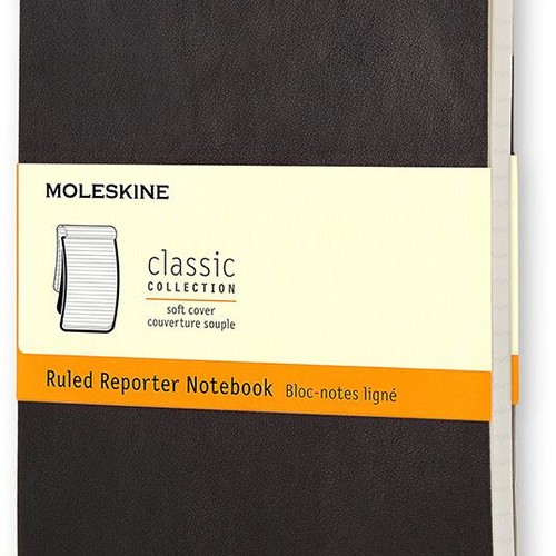 MOLESKINE Classic Reporter Soft Cover Pocket Notebook - Ruled - Black ...