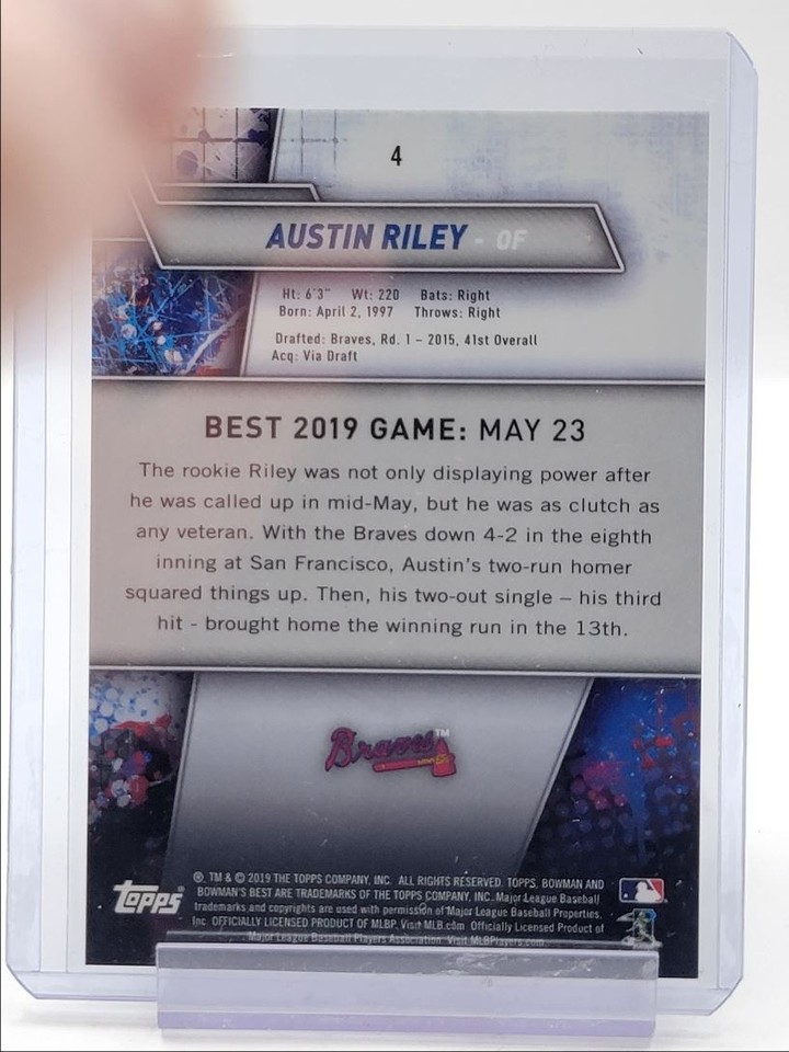 AUSTIN RILEY 2019 BOWMAN'S BEST ROOKIE GOLD REFRACTOR RC /50 Q1048 | eBay
