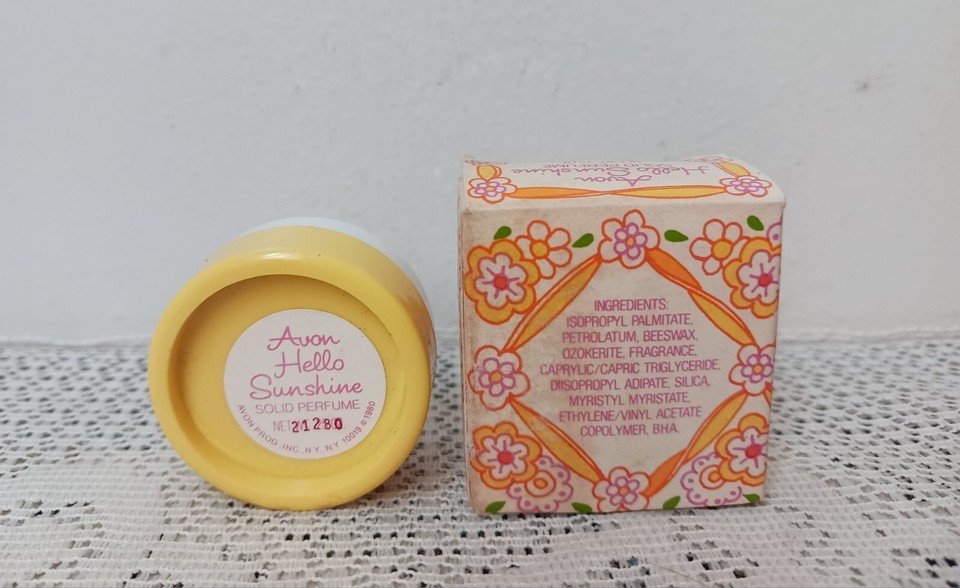 Vintage Avon Hello Sunshine Solid Perfume .25 oz. 1980 New In Original ...