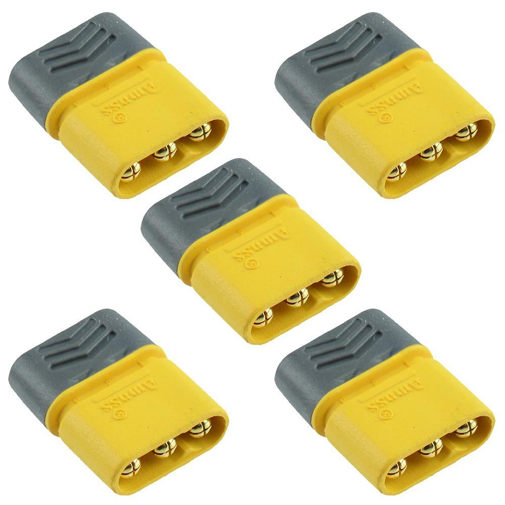 5 x Male MR30 3 Pin Gold Plated Connector with Cap 15A Amass | eBay