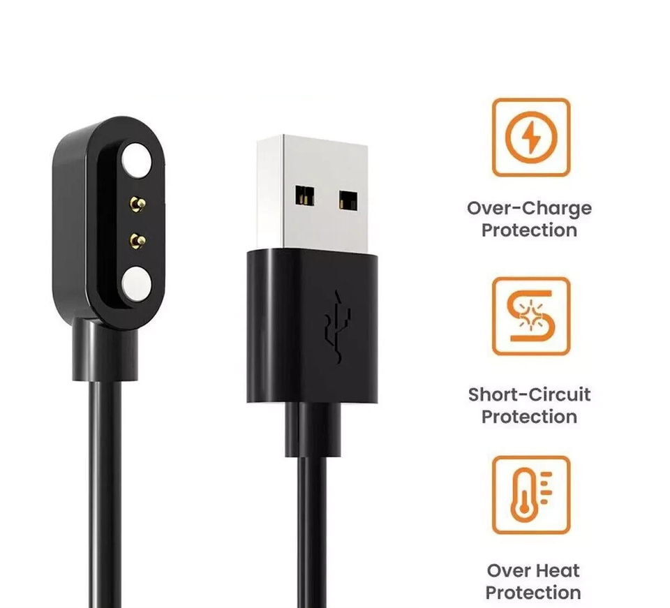 Universal Smart Watch Charging Cable 2-Pin 2.84mm USB Data Magnetic ...