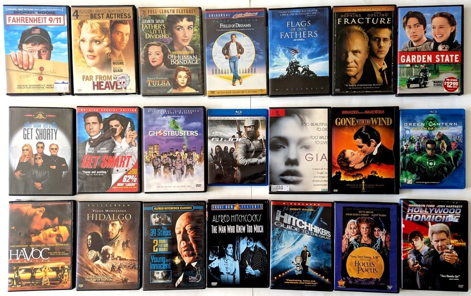 Select From 250 DVDs And Blu-rays- Most @$.99 - Flat Rate Shipping $5. ...