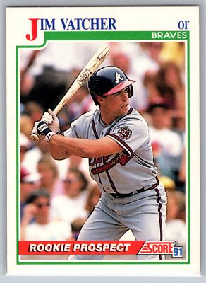 1991 Score Jim Vatcher Rookie #341 Atlanta Braves | eBay