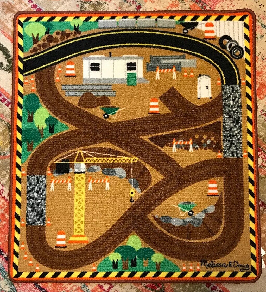 Melissa And Doug Round The Site Construction Play Rug | eBay