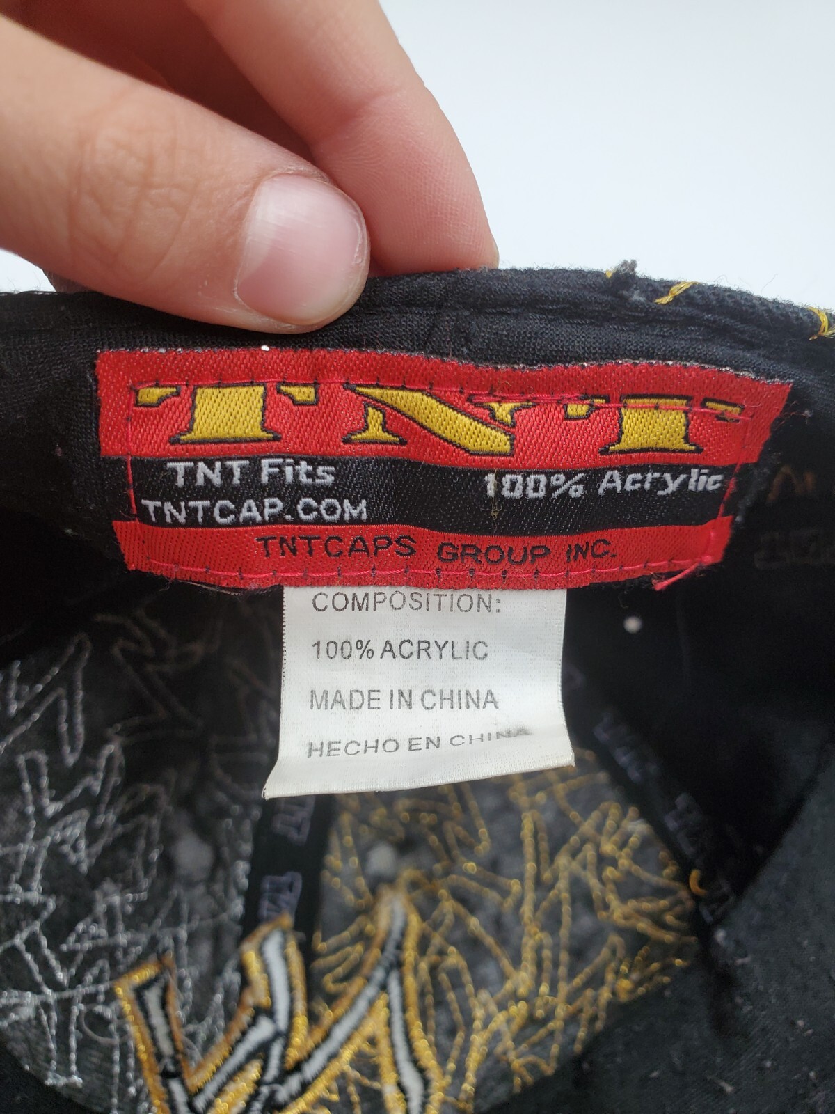 TNT Caps New York Hat Cap Flat Bill Acrylic Black All Over Print | eBay