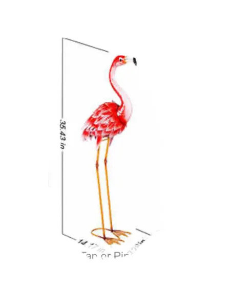 Metal-Crafted Adjustable Bright Pink Flamingo,Life Size Yard Weather ...