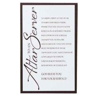 Prayer Plaque Altar Server Pack of 6 Size 6 in H Traditional Messages ...