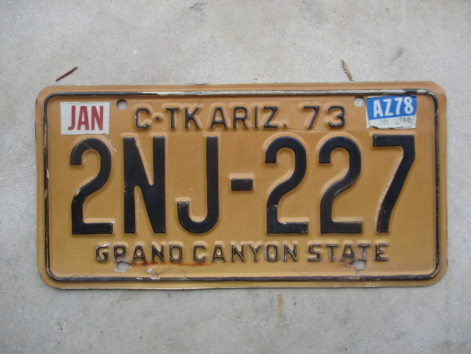 Arizona 1973 / 78 C-TK license plate # 2 NJ - 227 | eBay