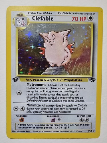 Clefable 1/64 1st Edition Jungle Set Pokémon Card Holo Rare | eBay