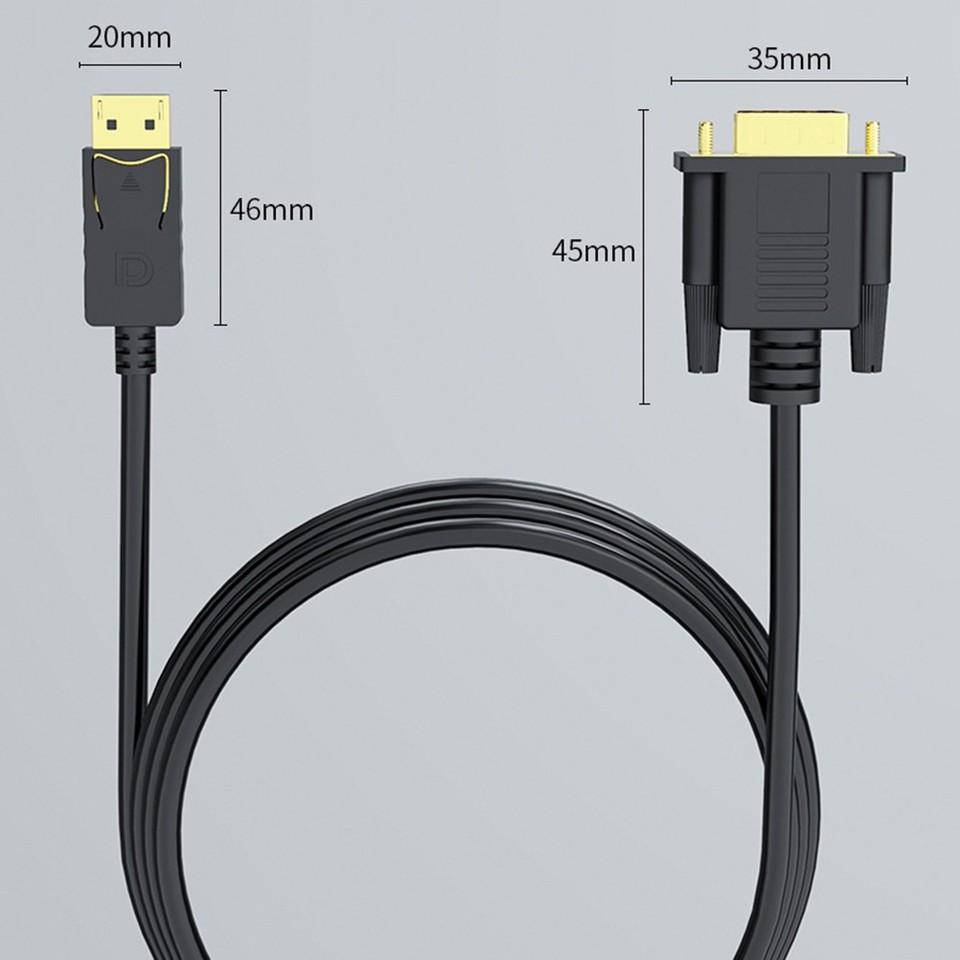 DisplayPort to VGA Adapter Converter Cable to VGA Audio Video Cord Wire ...