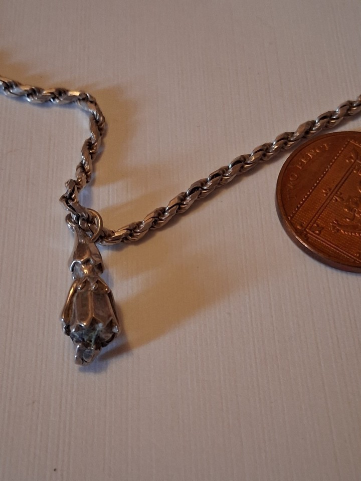 925 Silver Rope 22in Chain + Cornish Pixie No Marks. Is Silver ...