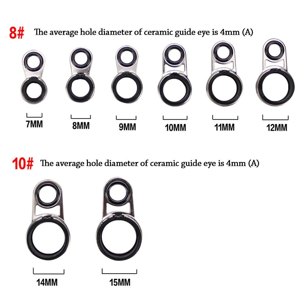 Oval Eye Ceramic Ring Fishing Rod Guide Tip Repair Kit Tackle Box ...