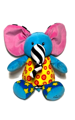 Lamaze Stuffed Plush Elephant Rattle Baby Toy Blue Knot Star Button ...