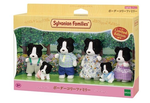 Sylvanian Families Border Collie Family set Dog Doll Calico Critters ...