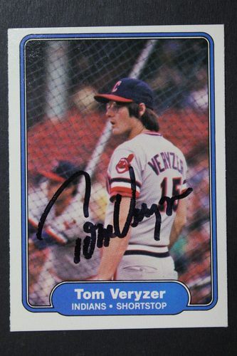 Tom Veryzer Cleveland Indians Autographed 1982 Fleer #381 Signed ...