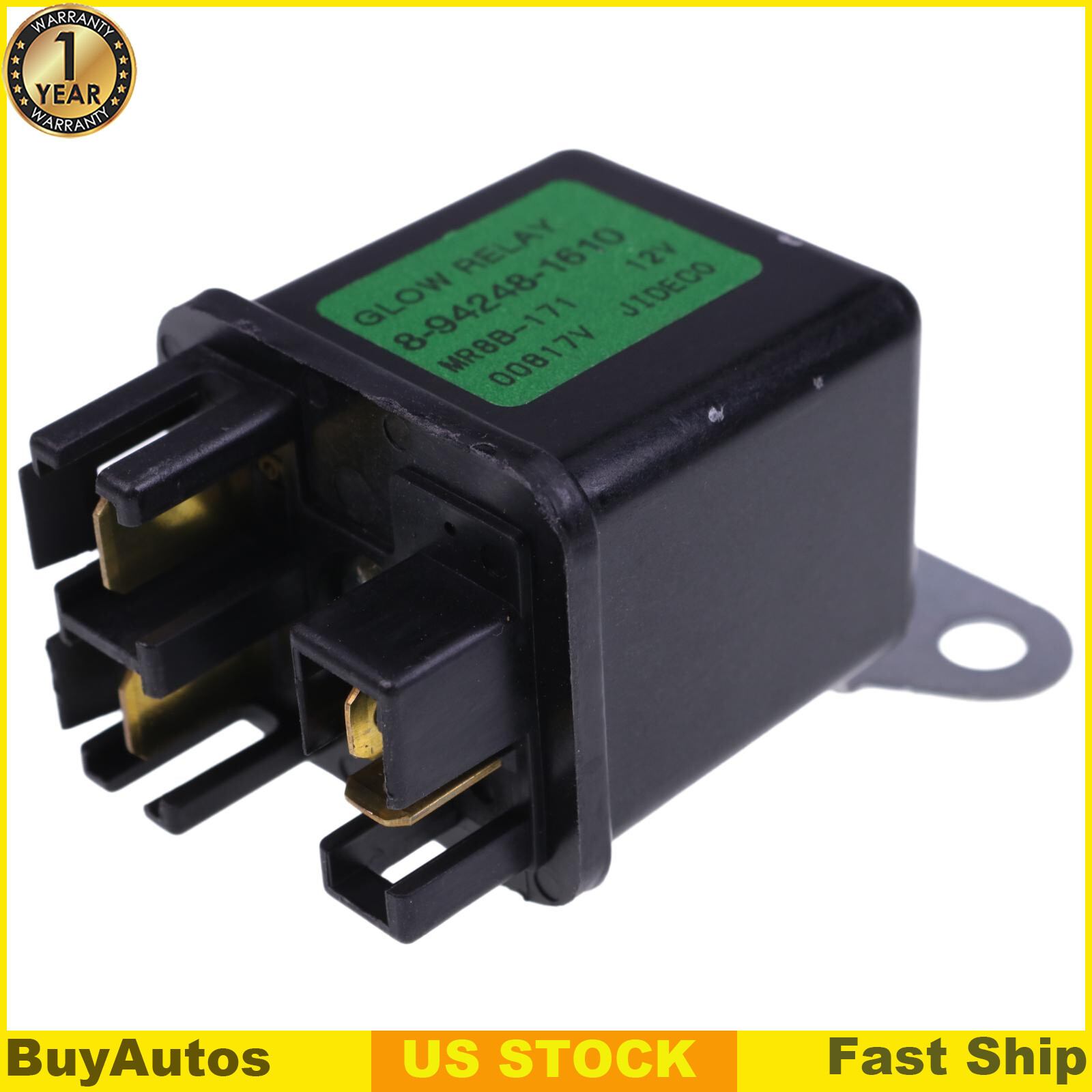 12V Relay Glow Plug 8-94248-1610 For Isuzu Hitachi EX35U EG30 ...