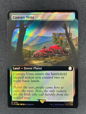 Canopy Vista Fallout Borderless (MTG PIP) #1016 Rare Surge Foil Dual ...