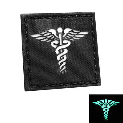 Caduceus 2x2 GITD glow dark EMS EMT Paramedic Nurse Doctor Medic hook ...