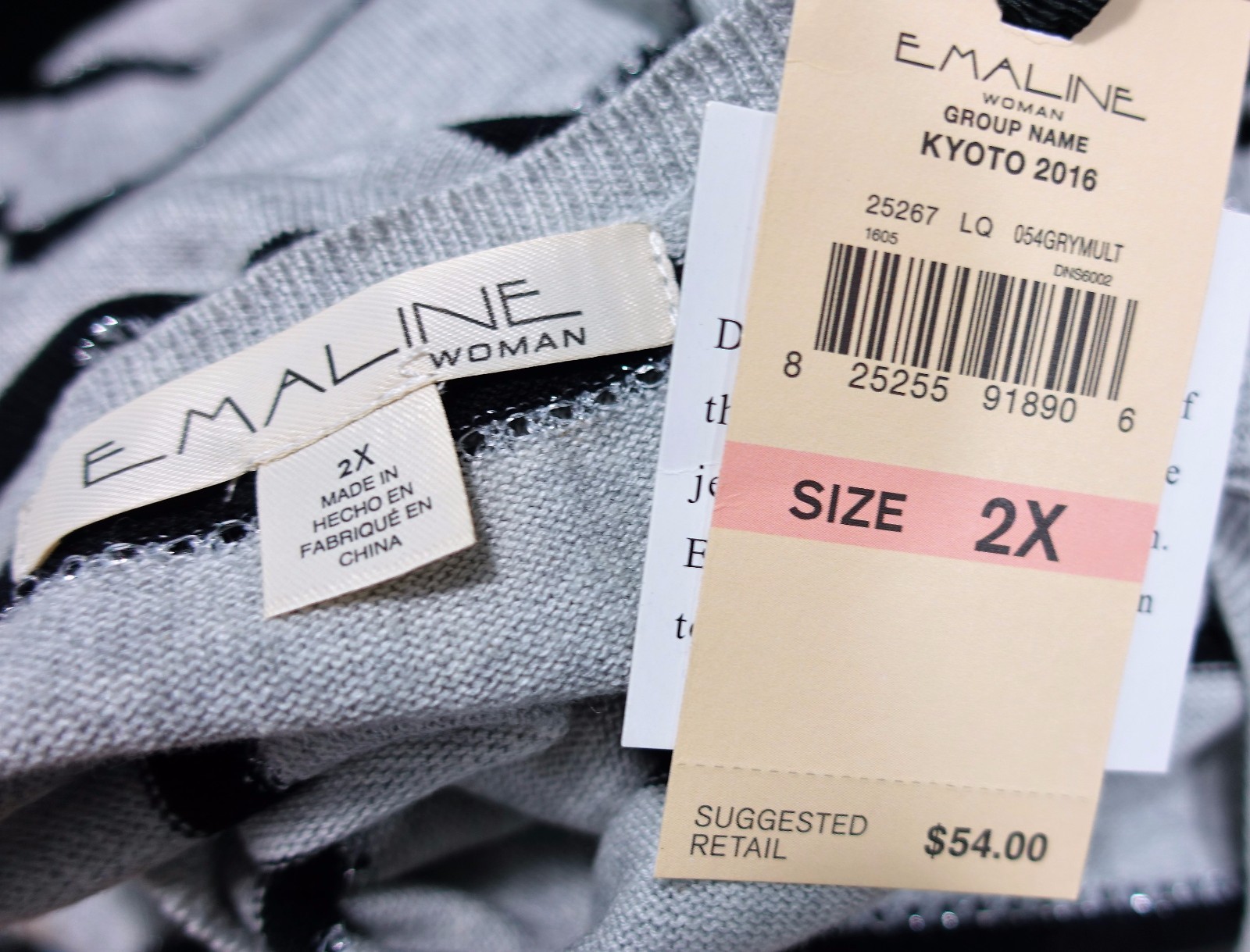 Emaline Women Plus Size 1x 2x 3x Black Gray Striped Pullover Sweater ...