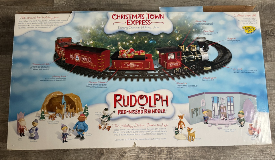 Rudolph Red Nosed Reindeer 2006 Christmas Town Express Battery Operated ...