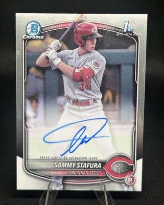 2025 (1st) Bowman - Sammy Stafura - Chrome Prospect Auto - Cincinnati ...