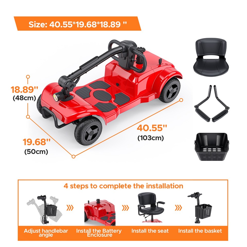 ENGW EASE 1 Mobility Scooter 250W 24V 12AH E-Scooter For Adults Max 264 ...