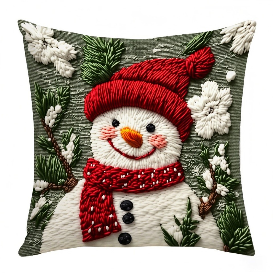 Santa Claus Christmas Throw Pillow Cover Linen Pillow Cover Home ...