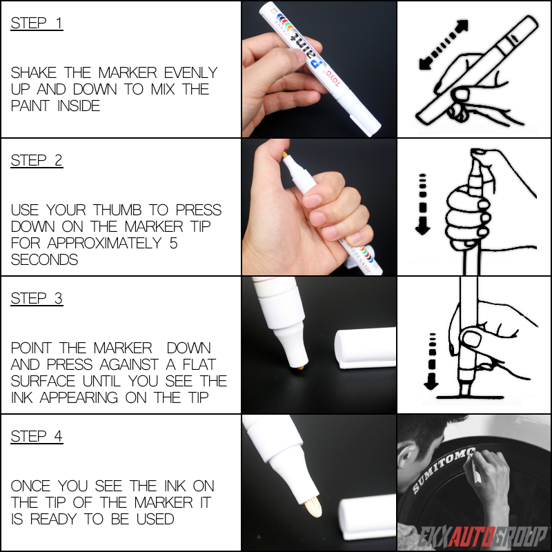 6/12PCS NEW Waterproof Permanent Paint Pen Tire Metal Outdoor Marking ...