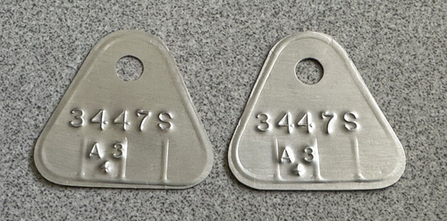 1963 DODGE/PLYMOUTH CARTER AFB 3447S CARBURETOR ALUMINUM ID TAG SET FOR ...