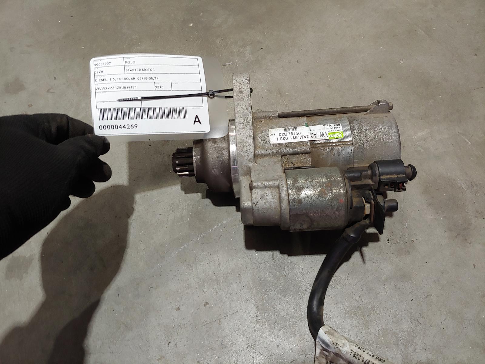 VOLKSWAGEN POLO STARTER MOTOR DIESEL, 1.6, TURBO, 6R, 05/10-05/14 10 11 ...