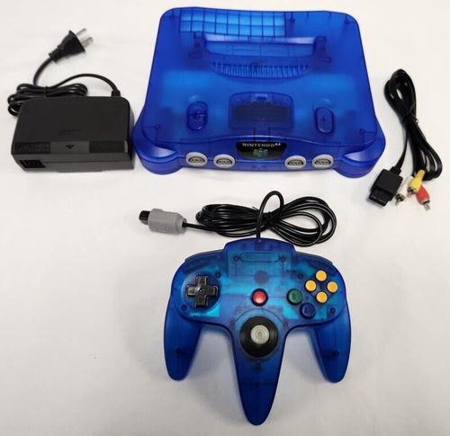 N64 Vintage 90s Funtastic Translucent BLUE Nintendo-64 Gaming Console ...