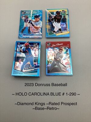 2023 Donruss Baseball ~ HOLO CAROLINA BLUE ~ Cards #1-290 ~YOU PICK~DK ...