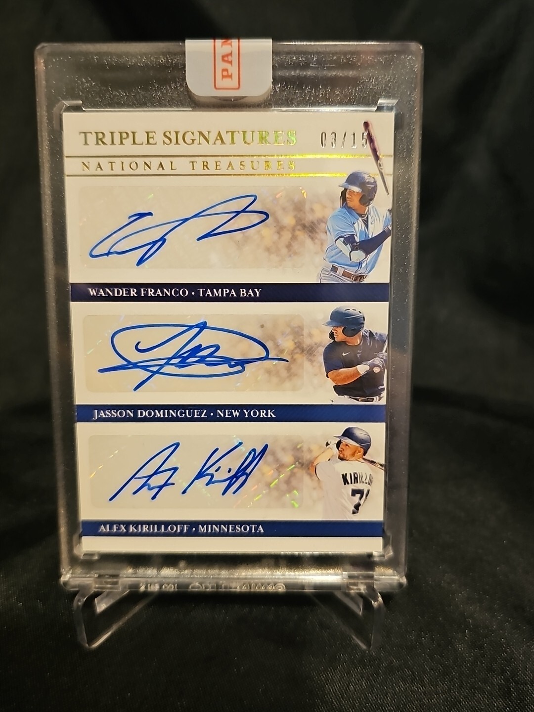2020 Panini National Treasures Triple Signatures Franco/Dominguez ...
