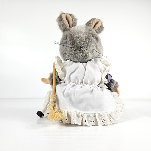 Vintage Eden Mouse Plush Doll Maid Outfit Stuffed Animal Broom 1980s ...
