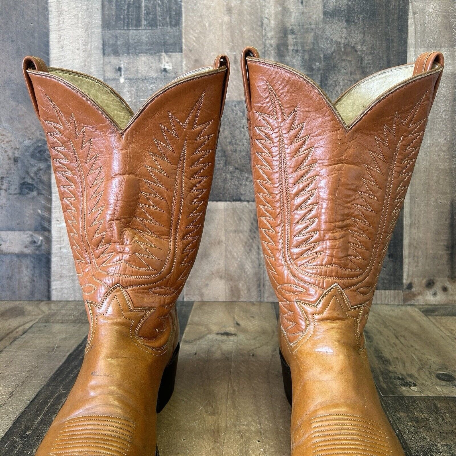 Tony Lama Gold Label Vintage Classic Brown Cowboy Boots Mens 11.5 D | eBay